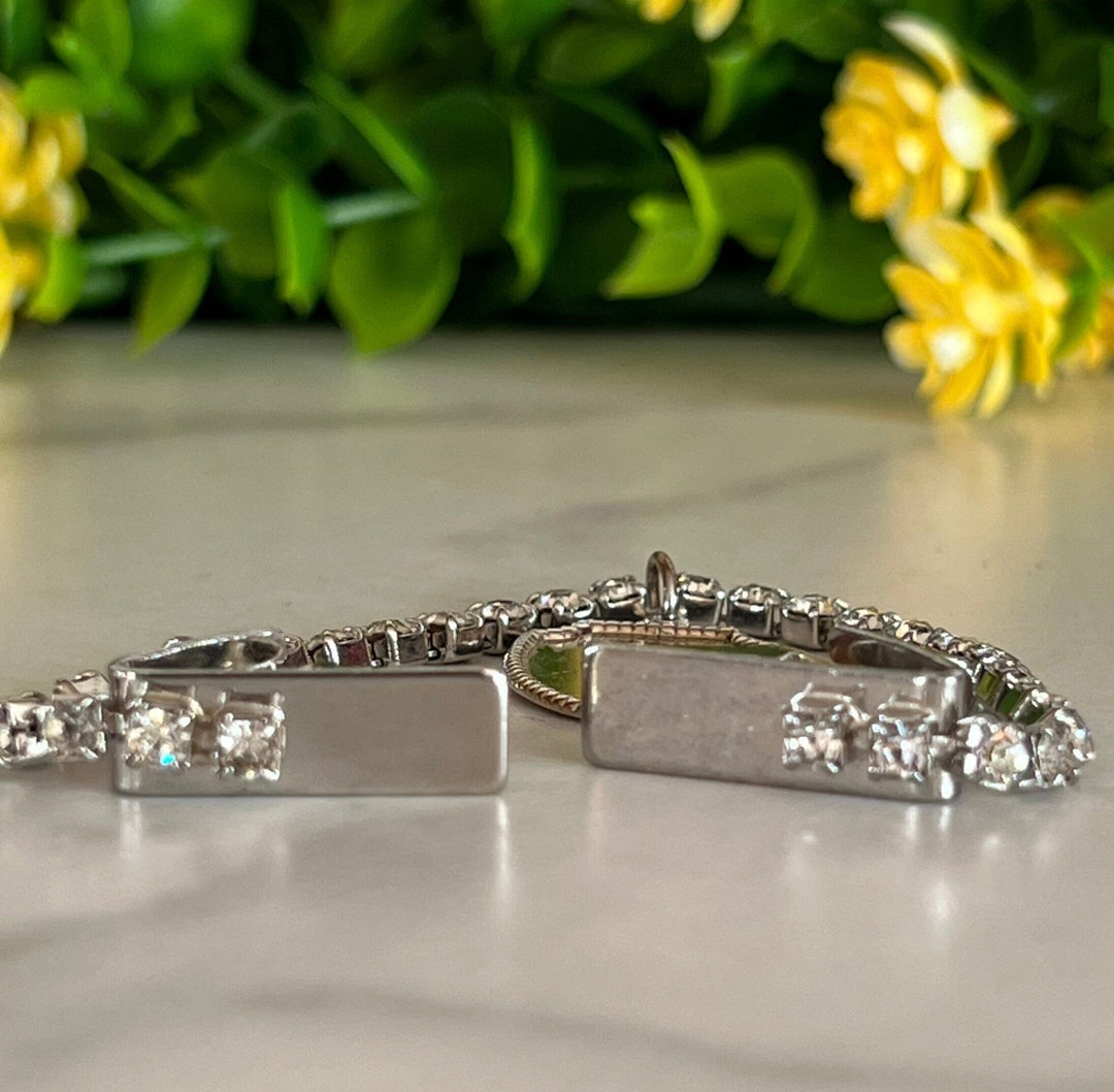 Vintage Art Deco Silver Clear Crystal Rhinestone Sweater Clip With ...