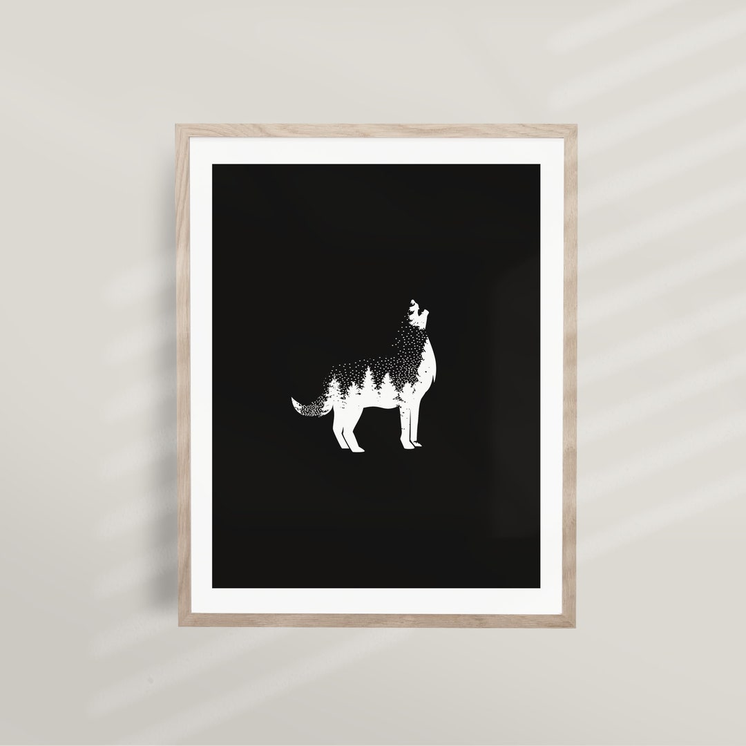 Winter Wolf / Animal Wall Art, Minimalista Moderno, Diseño Escandinavo ...