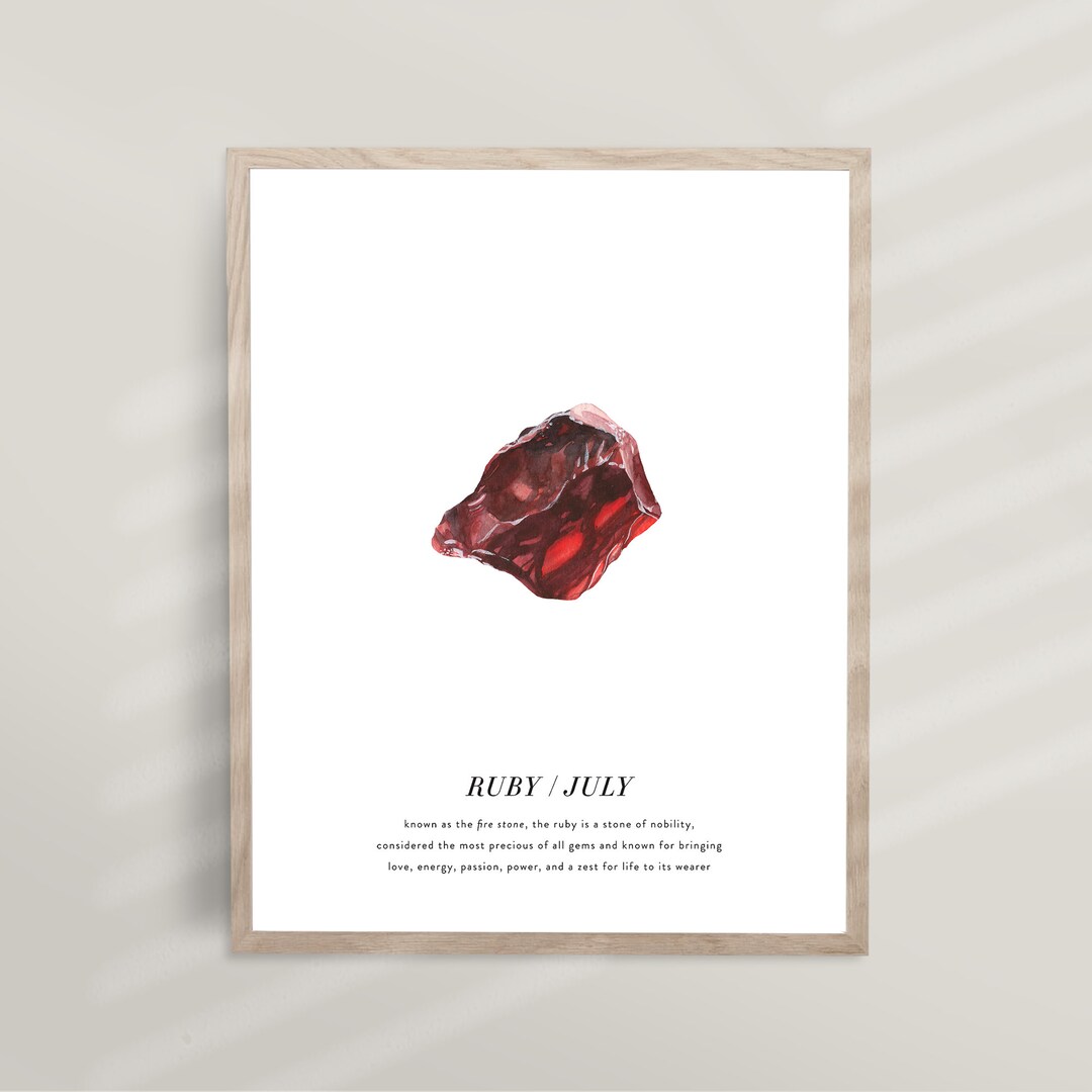 July Birthstone | July Birthstone Wall Art, July Ruby, Birthstone ...