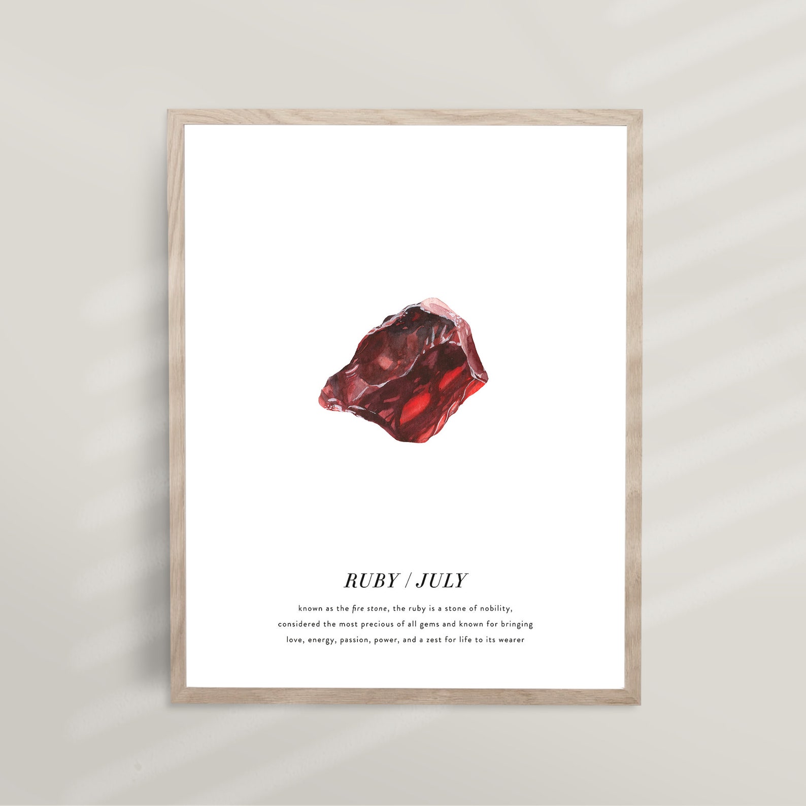 July Birthstone July Birthstone Wall Art July Ruby - Etsy
