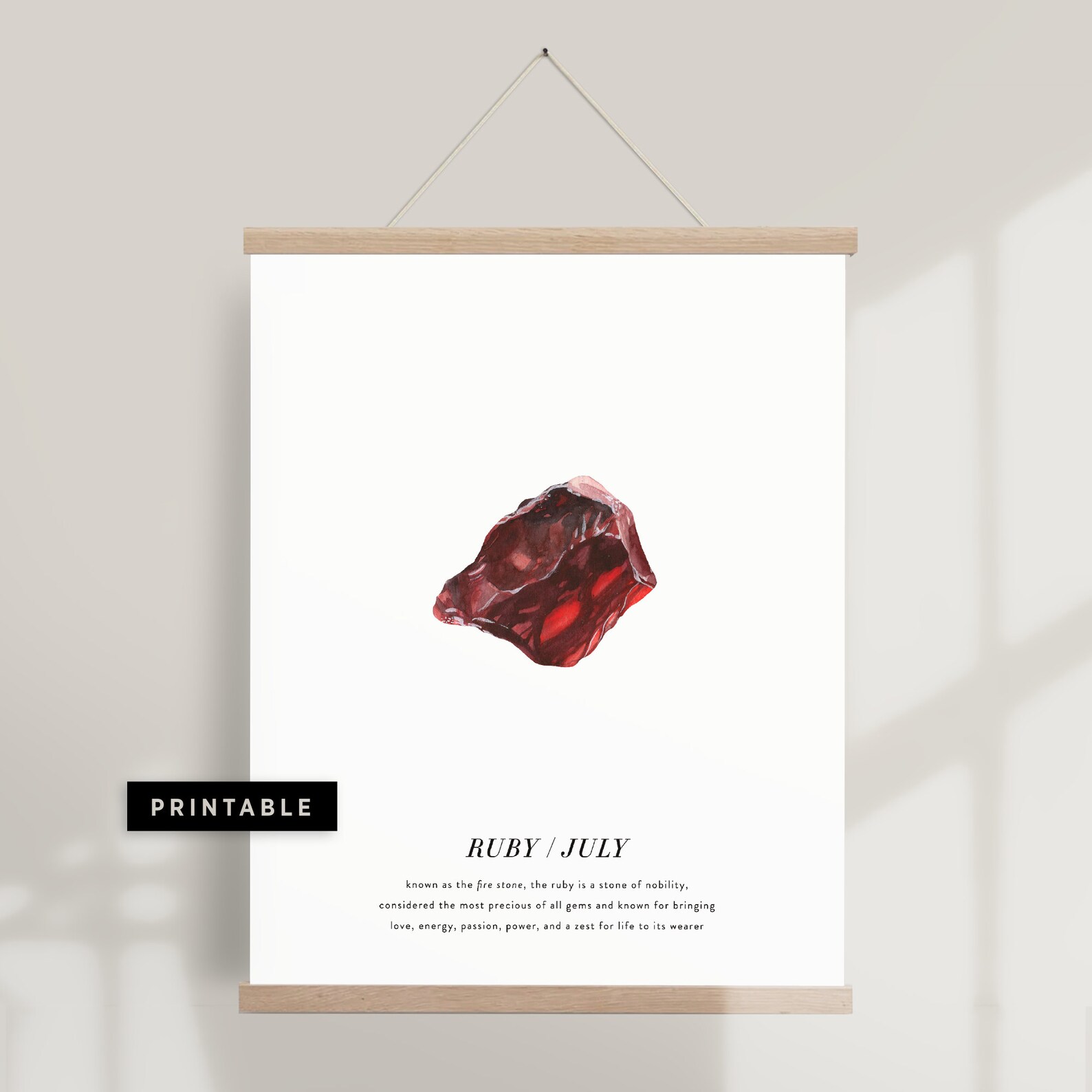 July Birthstone July Birthstone Wall Art July Ruby - Etsy