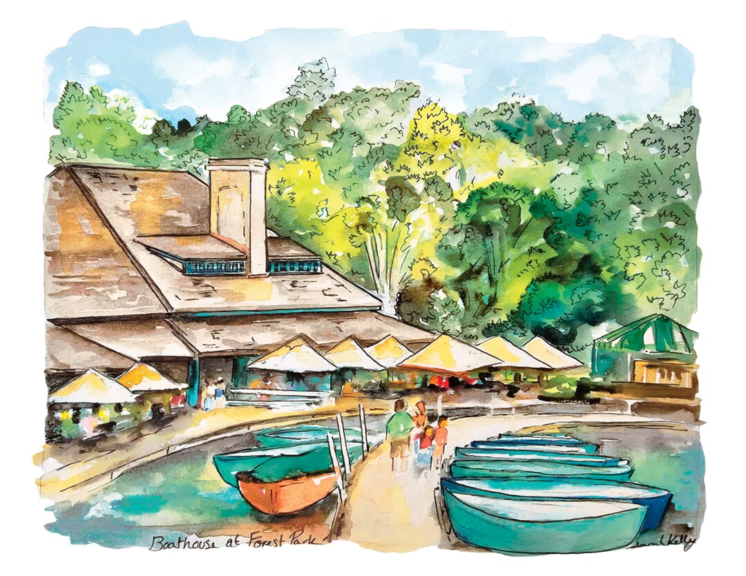 Art Print - Boathouse at Forest Park (watercolor Print) - Etsy