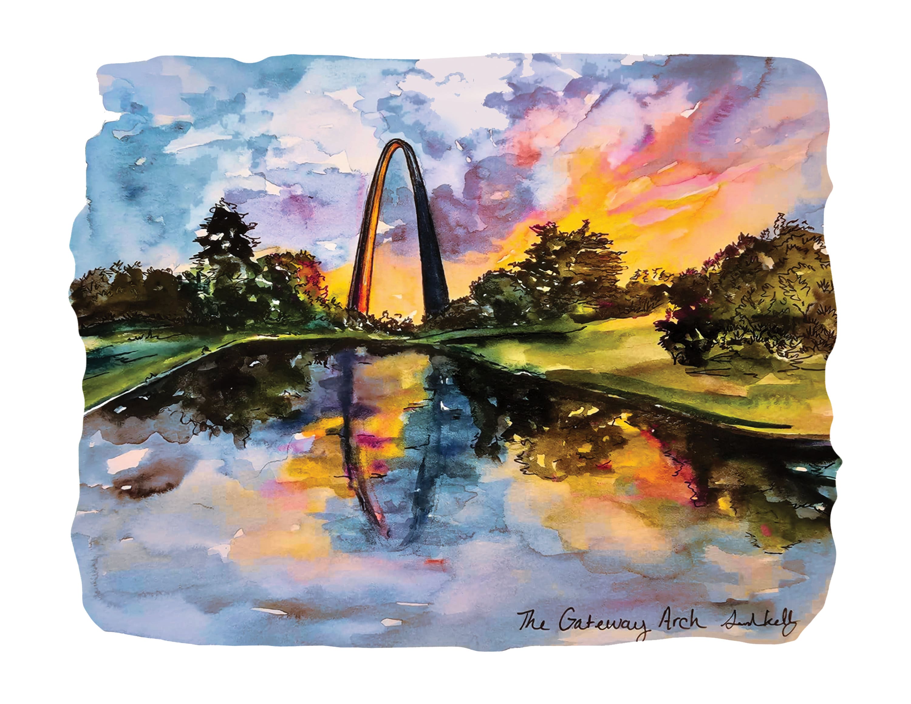 Art Print - the Gateway Arch (watercolor Print) - Etsy