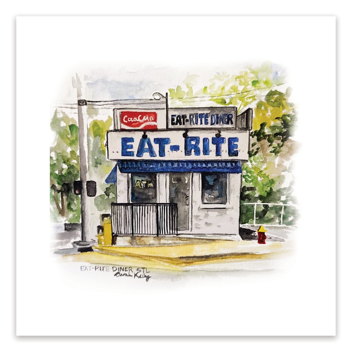 Art Print - Eat-rite Diner (watercolor Print) - Etsy