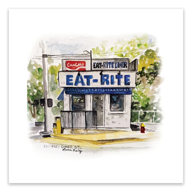 Art Print - Eat-rite Diner (watercolor Print) - Etsy