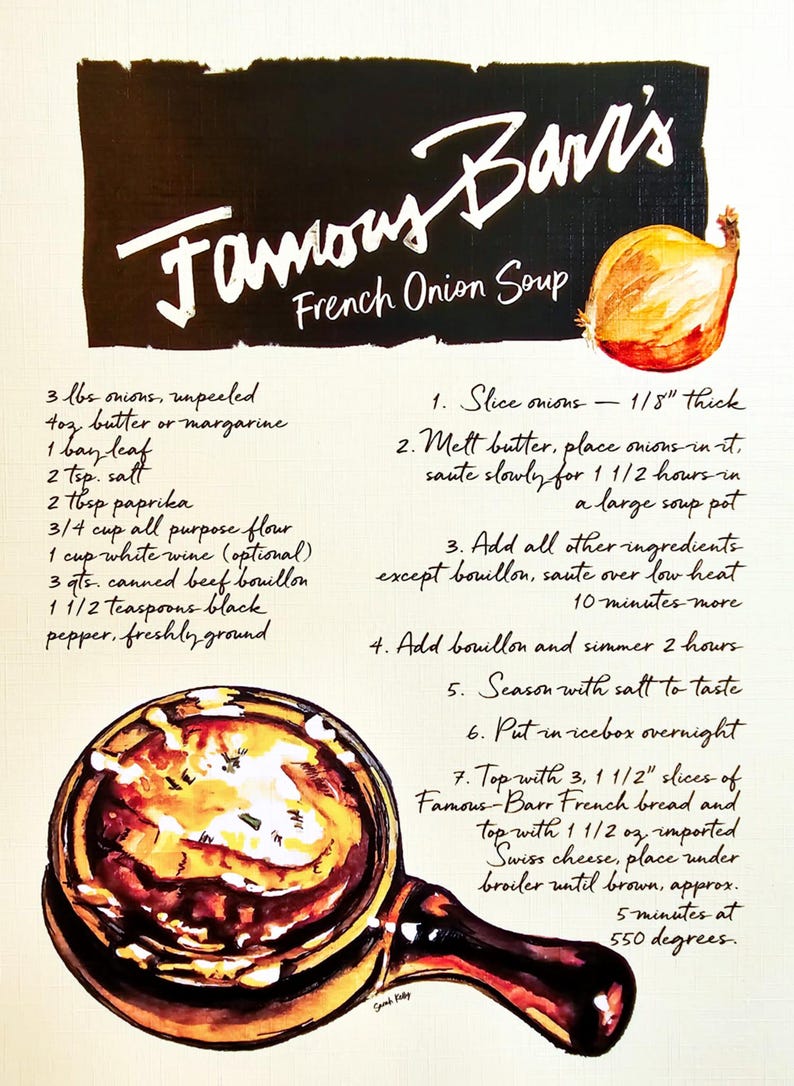 Art Print - Famous Barr's French Onion Soup (watercolor Print) - Etsy