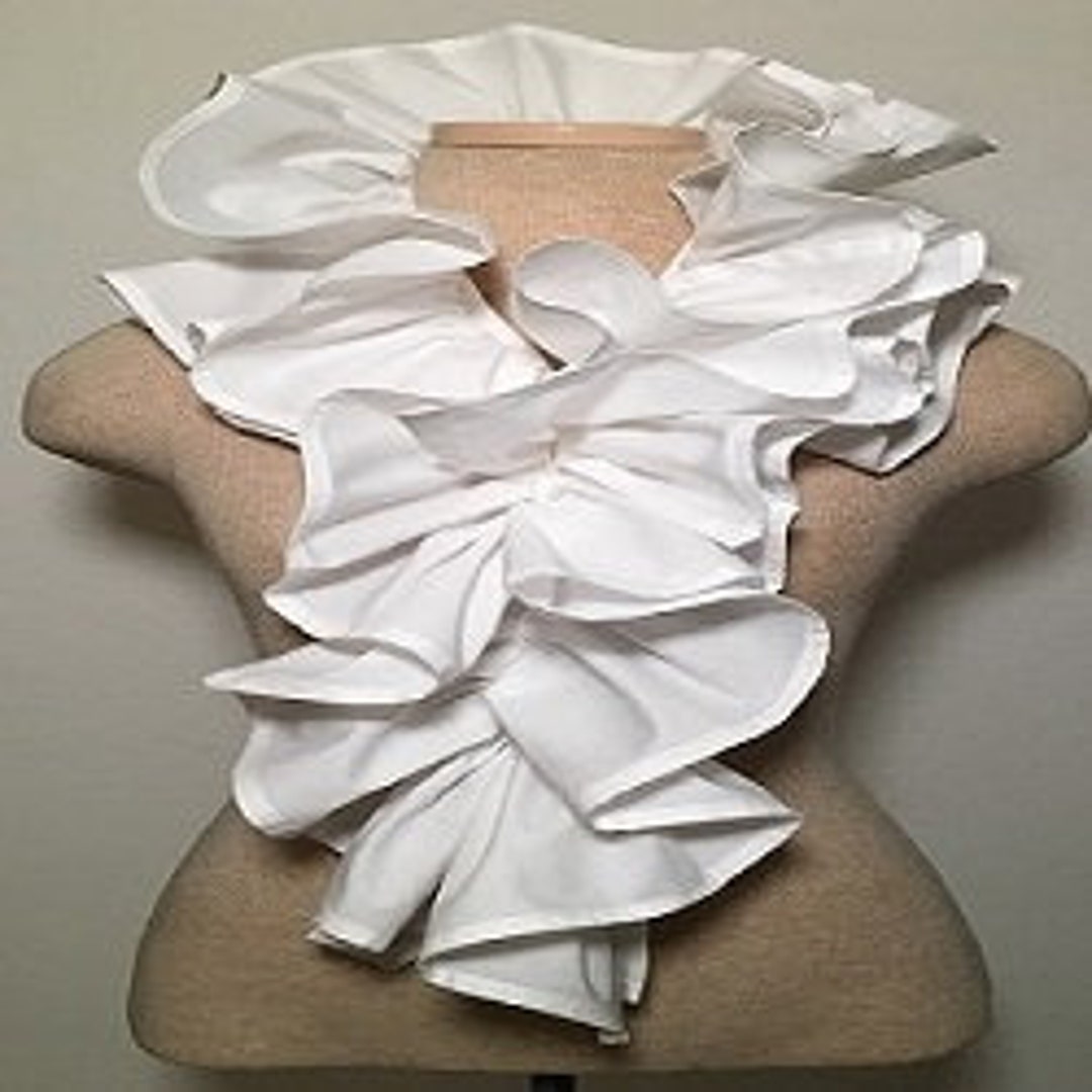 Scarf Art Detachable Ruffle Collar White Cotton - Etsy