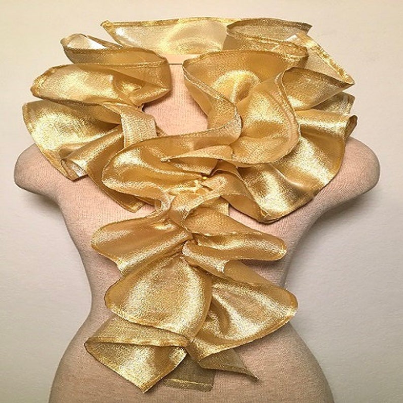 Scarf Art Detachable Ruffle Collar Gold Lame' - Etsy