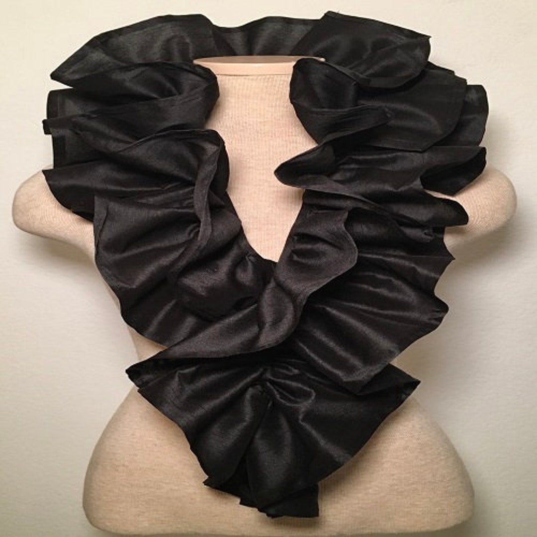 Scarf Art Detachable Ruffle Collar Black - Etsy