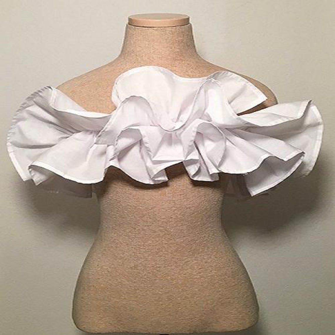 Scarf Art Pre-designed Detachable Ruffle Collar - White Cotton - Etsy