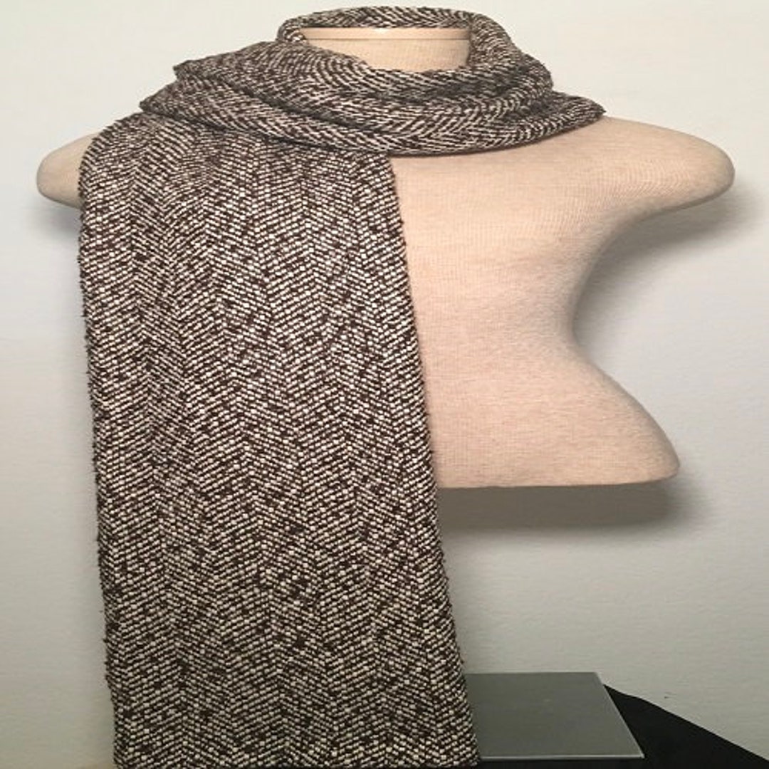 Scarf Art Untied 79 X 14 Oblong Scarf Brown & White Tweed Wool Blend - Etsy