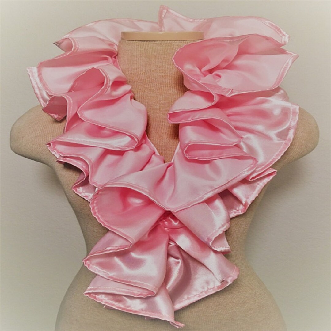 Scarf Art Detachable Ruffle Collar in Light Pink - Etsy
