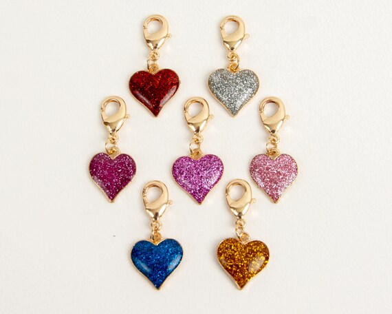 Glitter Heart Traveler's Notebook Charm Planner Charm | Etsy