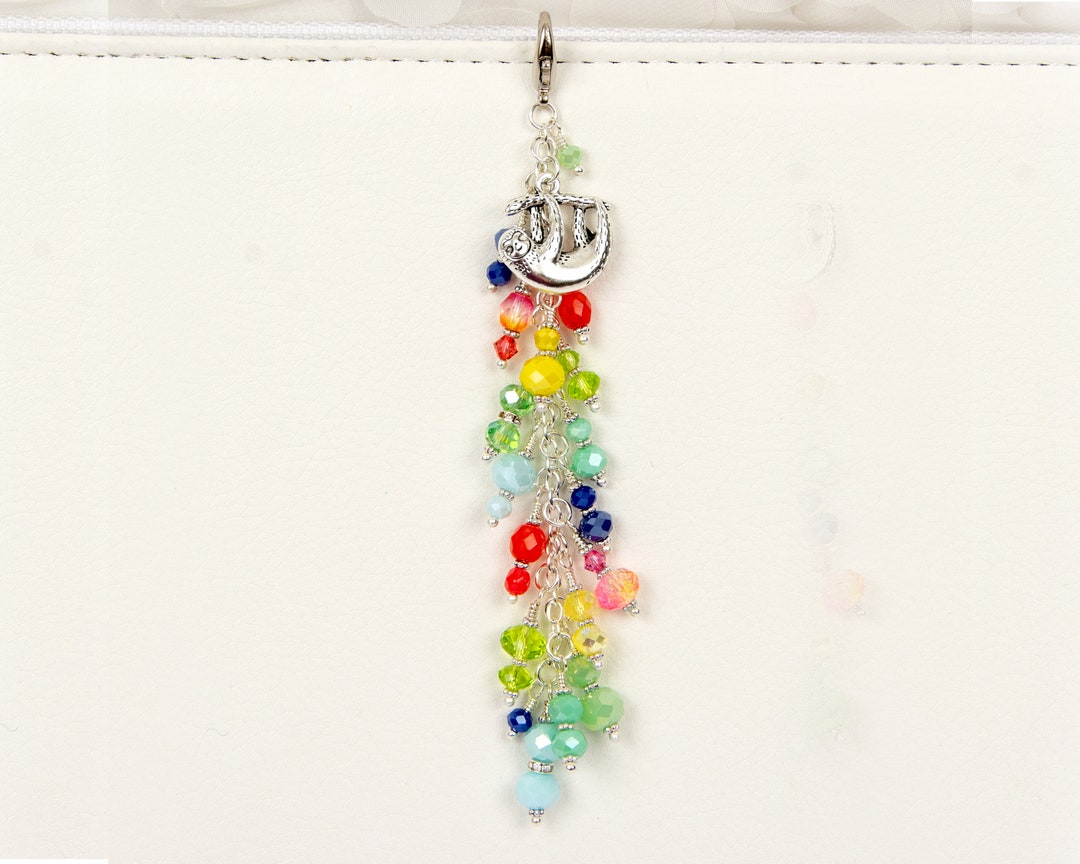 Sloth Dangle Planner Charm With Rainbow Crystals - Etsy