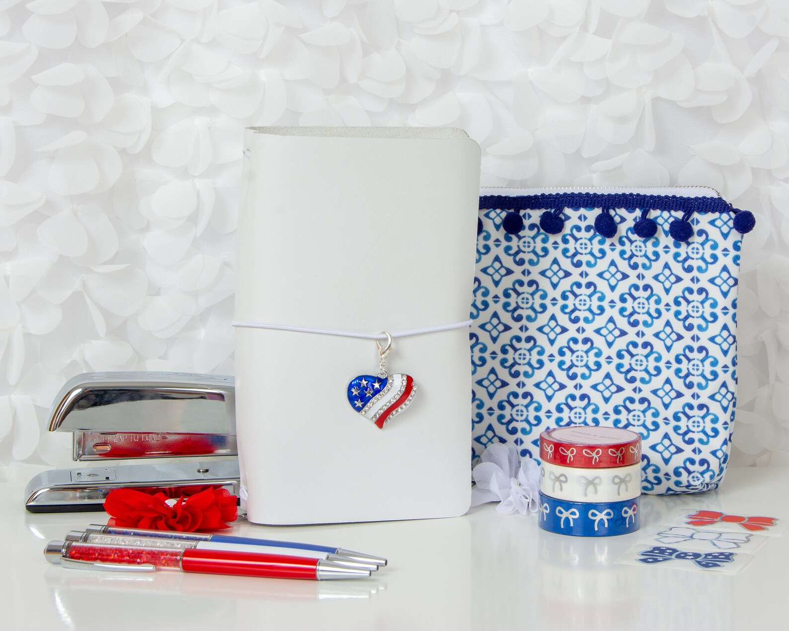 Patriotic Heart Flag Charm Accented With Rhinestones - Etsy