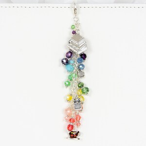 Book Club Planner Charm With Book Stack, Coffee Cup and Owl Charms in a ...