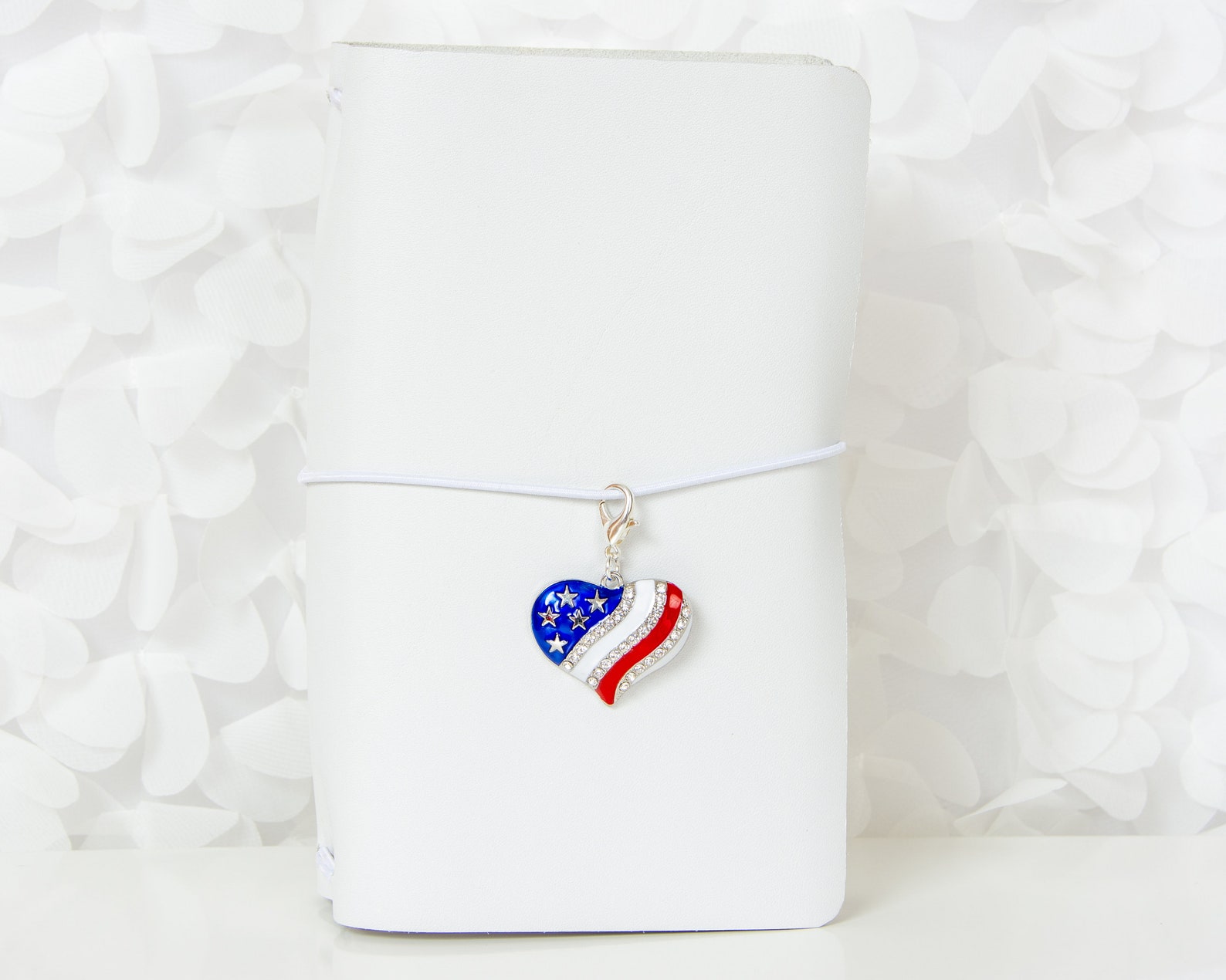 Patriotic Heart Flag Charm Accented With Rhinestones - Etsy
