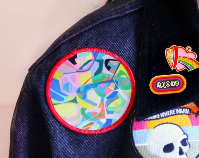 Art Patch, Colorful Embroidered Patch, Abstract Painted Art Patch by ...