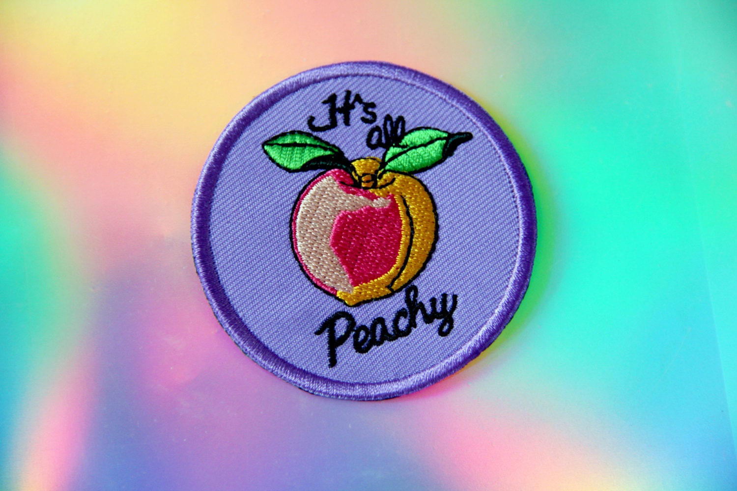 Its All Peachy Embroidered Peach Patch Fruit Patch Iron on | Etsy