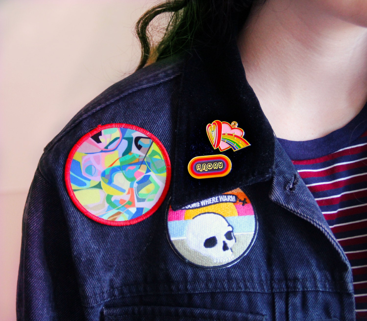 Art Patch, Colorful Embroidered Patch, Abstract Painted Art Patch by ...