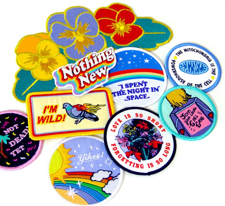 PATCHES 5 PACK Embroidered Iron-On Patch 5 Pc SET Embroidered | Etsy