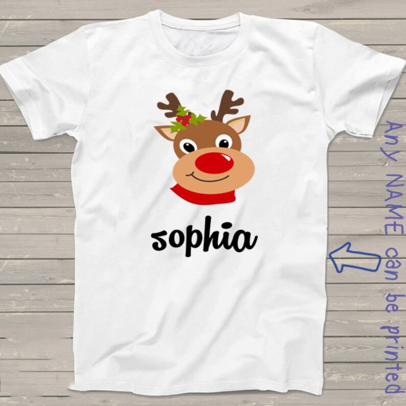 Christmas shirt for kids Rudolph red nosed reindeer tshirt | Etsy