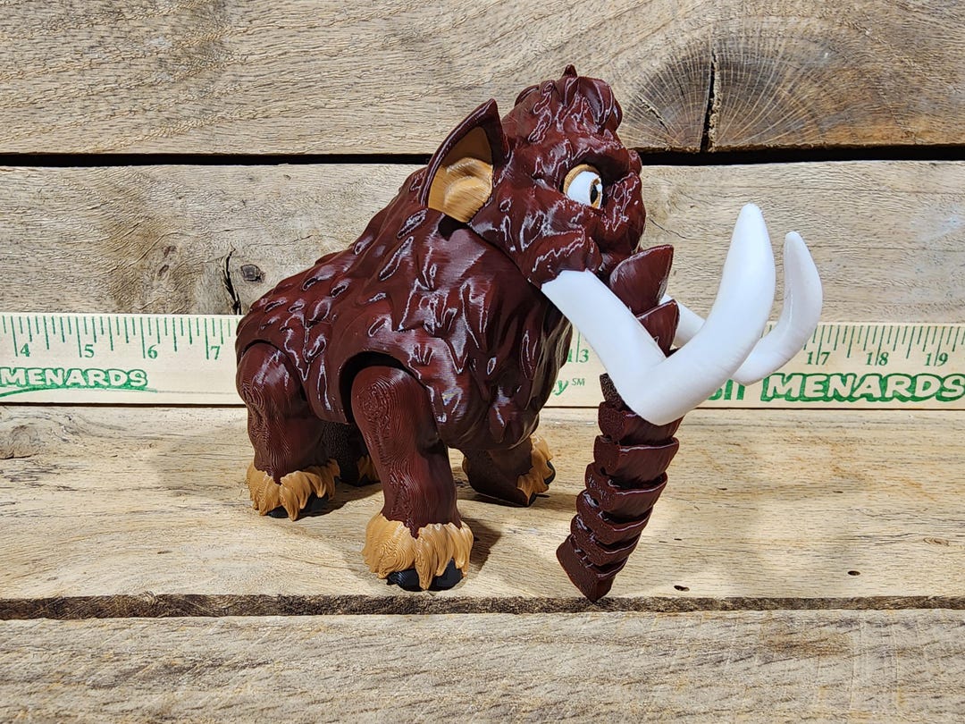 3D Printed Multicolor Woolly Mammoth Moving Legs, Trunk, and Tail. Nice ...