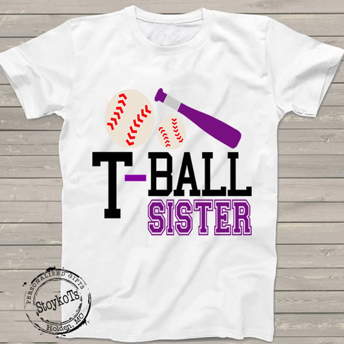 T-ball Sister Shirt for Girls Baseball Team Shirts | Etsy