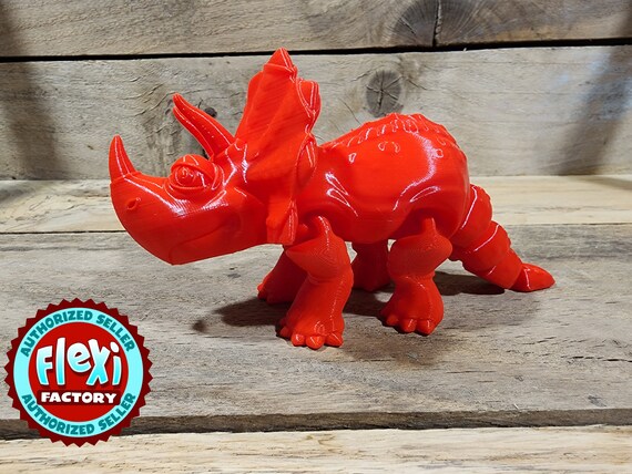 Flexing factory 3D Printed Red Triceratops with moving parts. by ...