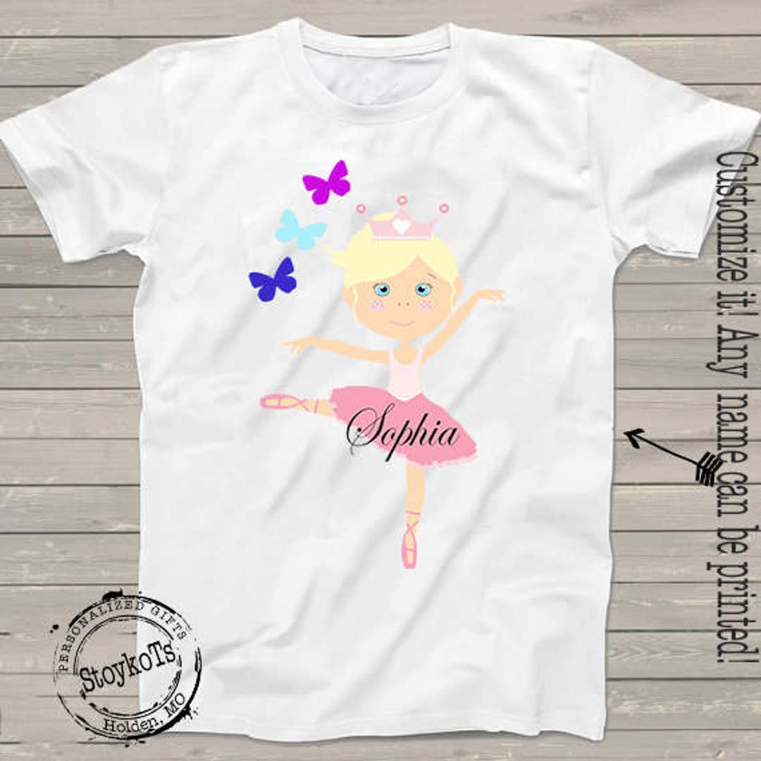 Ballerina Shirts for Girls Dance Team T-shirt Personalized Ballet Theme ...
