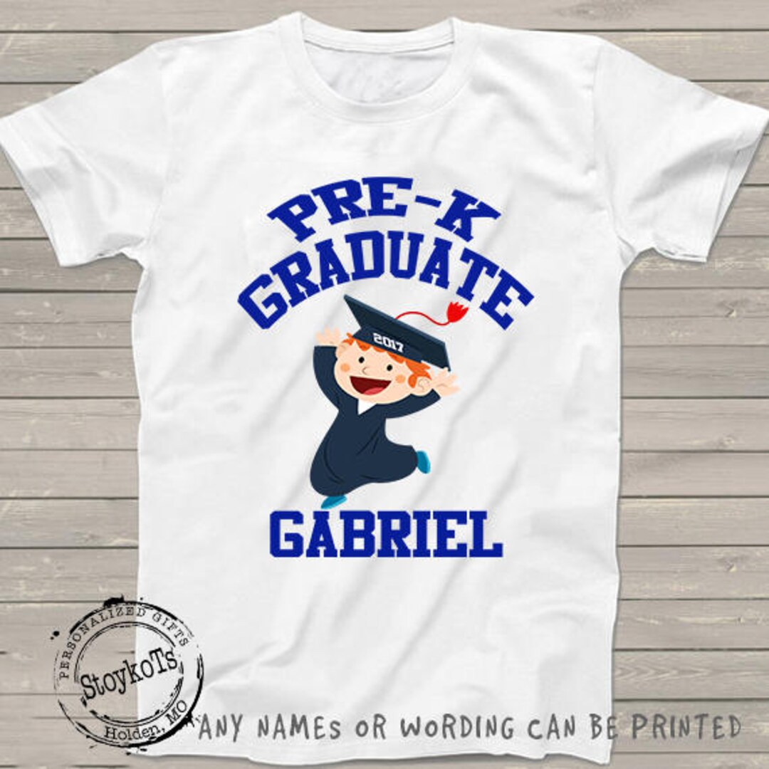 Pre-k Graduate Shirt for Red Headed Boys Graduation Class, Personalized ...