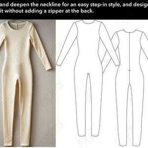 Catsuit Sewing Pattern Set, Size XS-6X, Seamless Catsuit Bodysuit, Cosplay Pdf, No Front Seam ...