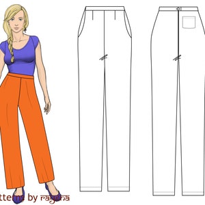 Basic Pants Trouser Block PDF Sewing Pattern Size XS-6X, Plus Size ...