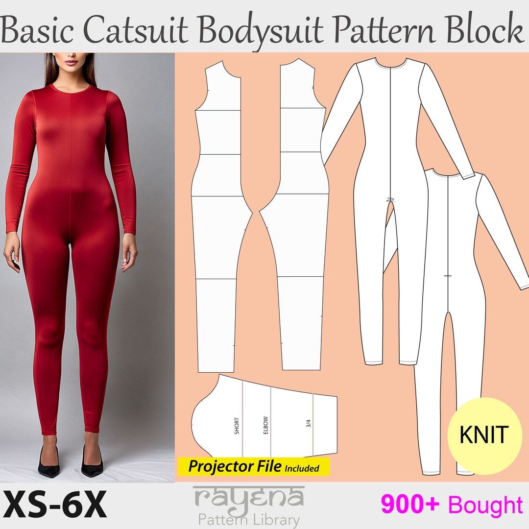 Patrón de costura en PDF para body y catsuit de mujer / Tallas XS-6X ...