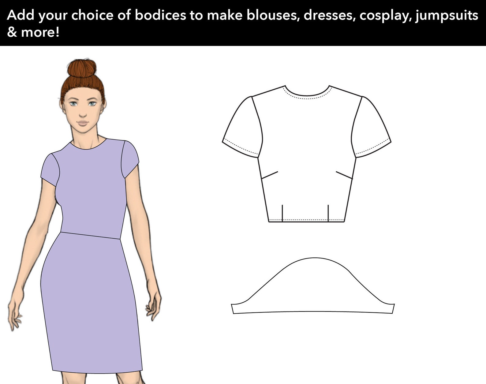 Womens Basic Cap Sleeve Pattern Cap Sleeve Pattern Cap | Etsy