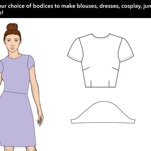 Women’s Basic Cap Sleeve Pattern, Cap Sleeve Pattern, Cap Sleeve Dress ...