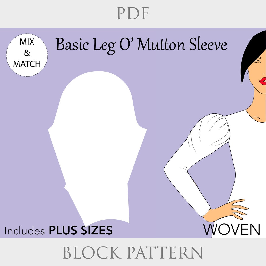 Women’s Leg O' Mutton Sleeve Pattern, Size XS-6X, Vintage Sleeve Pdf ...