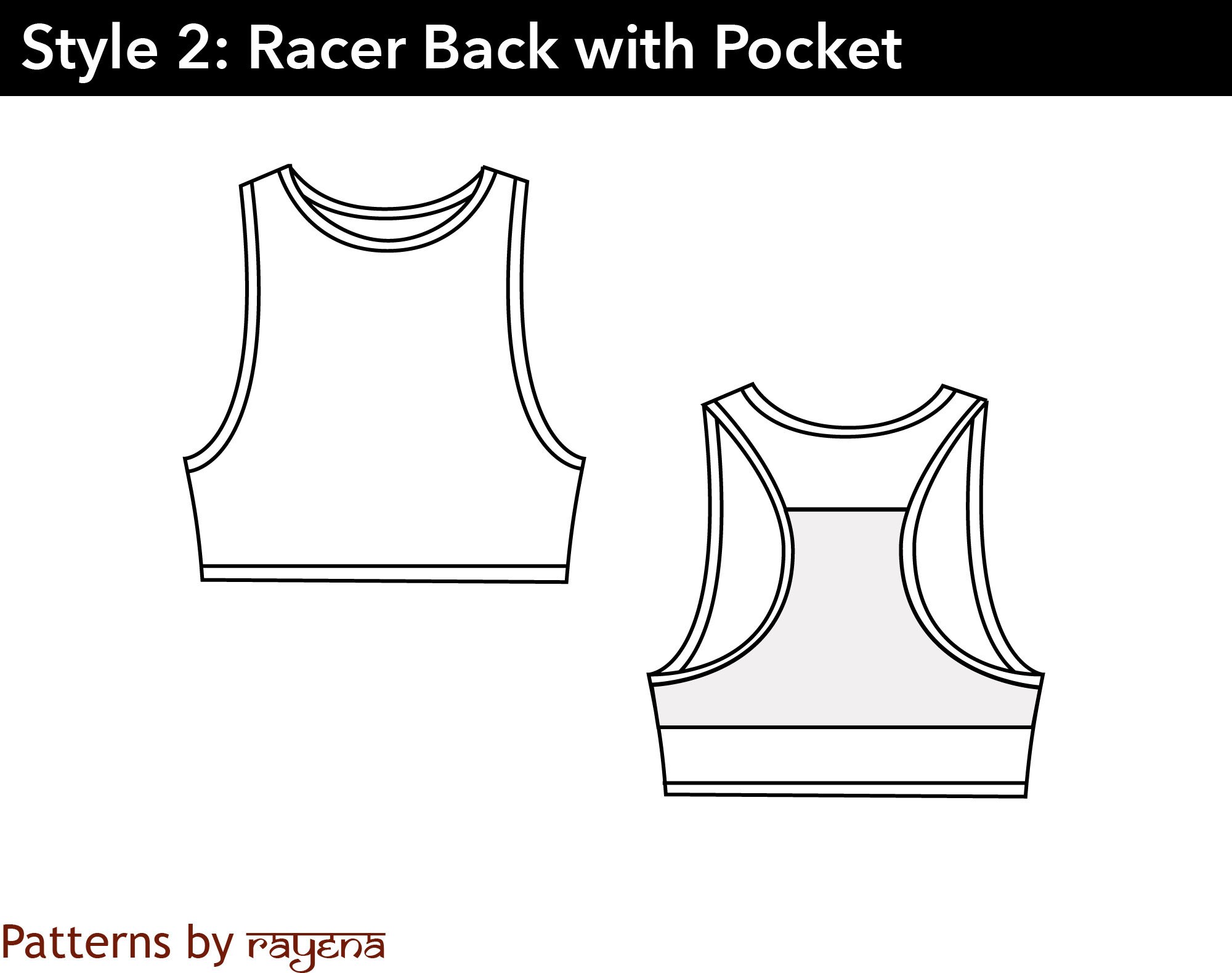 Sports Bra/tank Top Block Sports Bra Pattern With Back - Etsy Canada