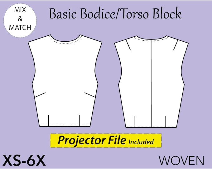 BASIC BODICE Block Sewing Pattern, Women's Bodice Block/torso & Sleeve ...