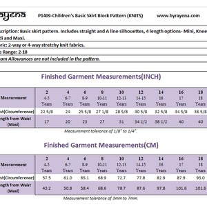 Girls Basic Skirt PDF Pattern Kids Basic Block Pdf, Children Block ...