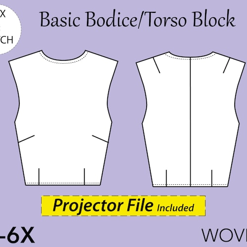 Basic Bodice Block Pattern With Darts - Etsy