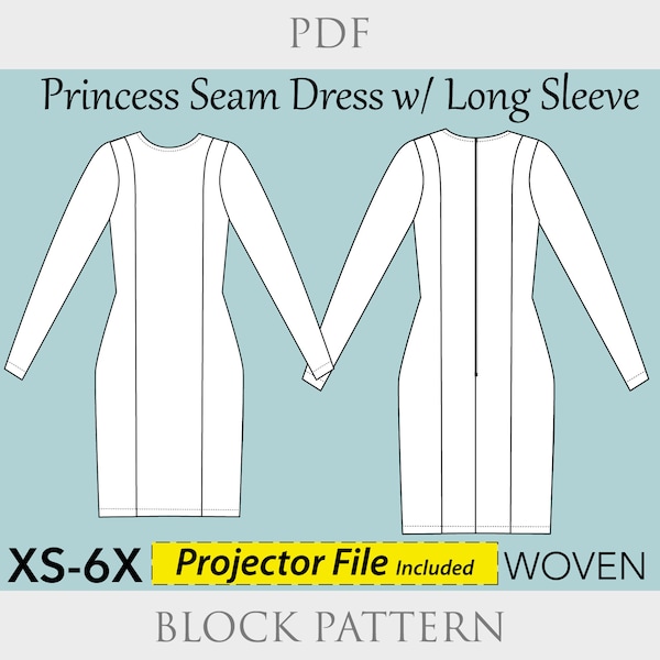 Princess Seam Sewing Dress Pattern - Etsy