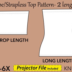Strapless Tube Top & Dress Sewing Pattern: Women's Sizes XS-6X (PDF ...