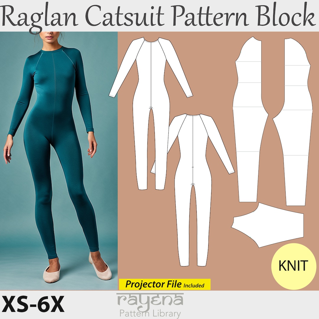 Raglan Catsuit Sewing Pattern: Women's Bodysuit, XS-6X (PDF Pattern) - Etsy