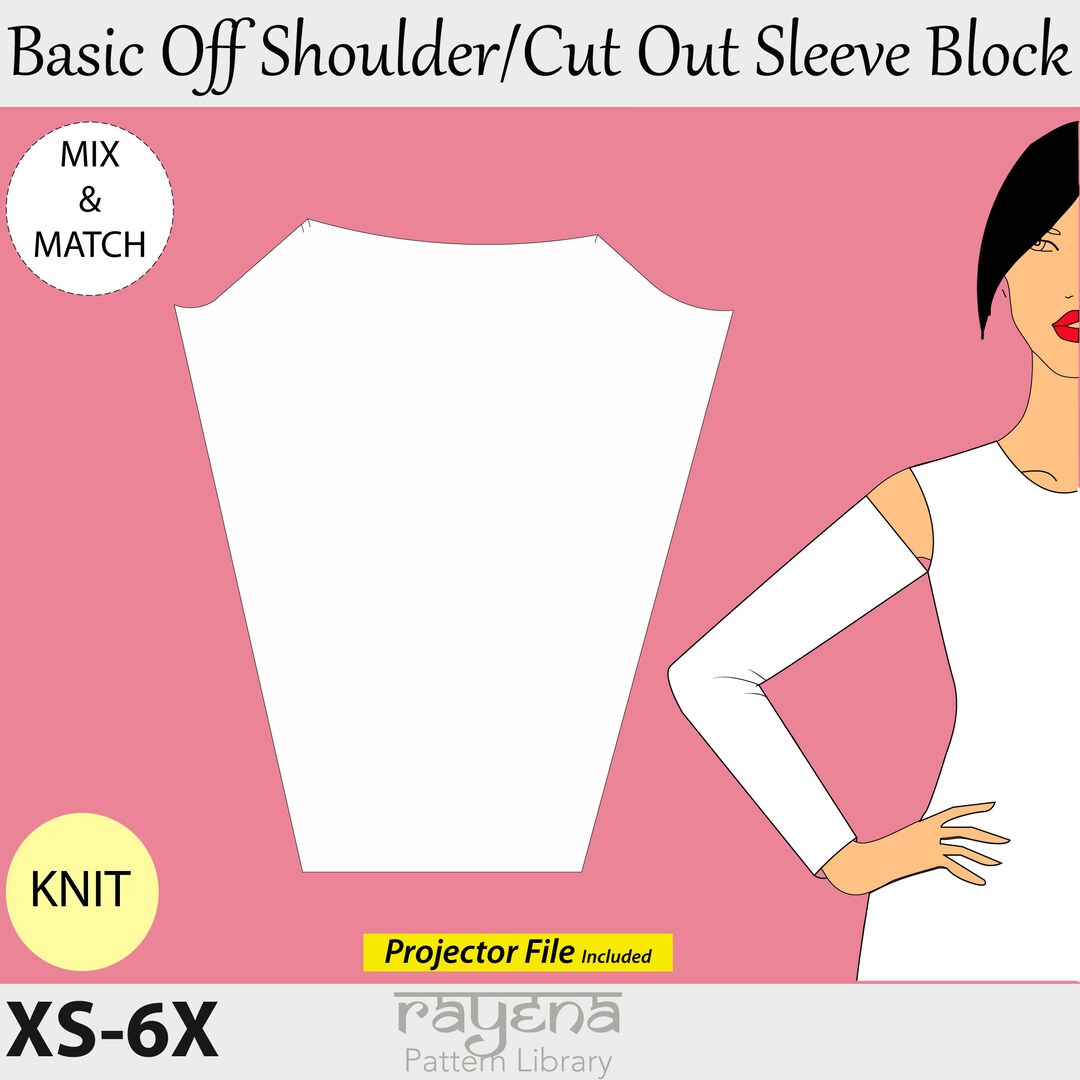 Women’s Basic off Shoulder Sleeve Pattern, Size XS-6X, off Shoulder Sleeve Dress Pattern, Cut ...
