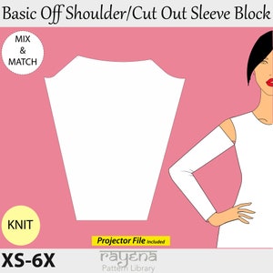 Women’s Basic off Shoulder Sleeve Pattern, Size XS-6X, off Shoulder Sleeve Dress Pattern, Cut ...