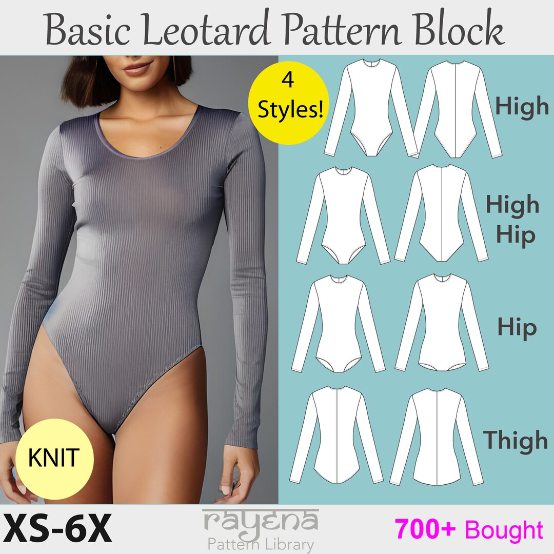 Basic Leotard Sewing Pattern Block With 4 Leg Cuts - Etsy
