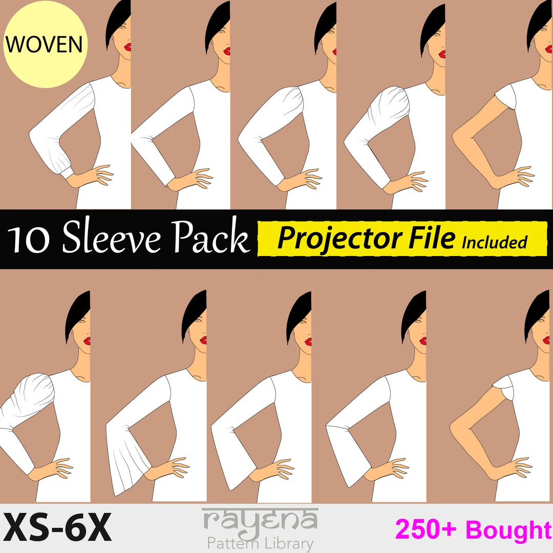Women's 10 WOVEN Sleeve Sewing Pattern, Add on Sleeve, Basic Sleeve ...