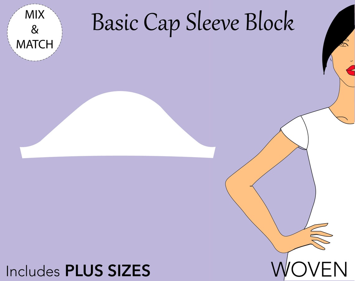 Womens Basic Cap Sleeve Pattern Cap Sleeve Pattern Cap | Etsy