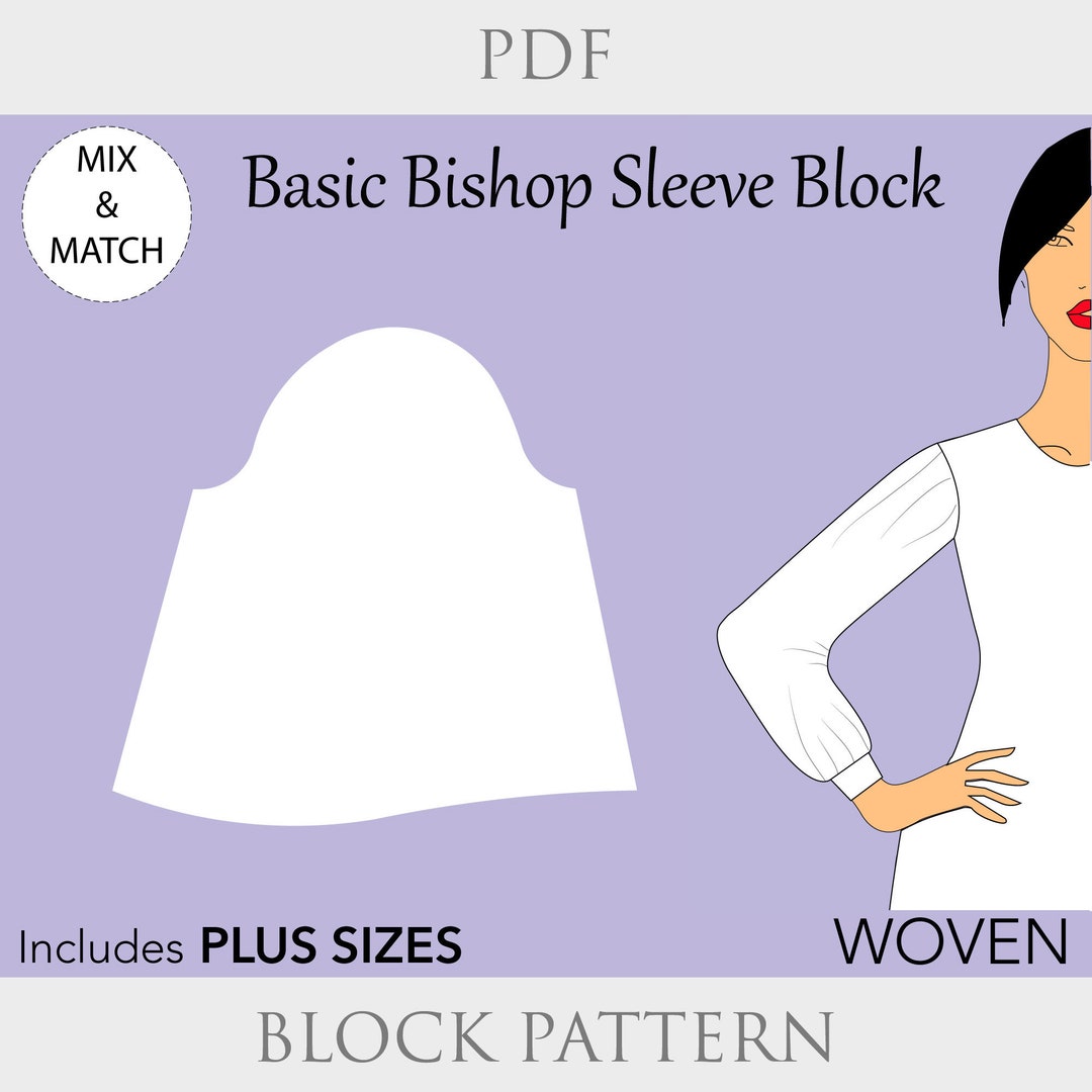 Women’s Basic Bishop Sleeve Pattern, Size XS-6X, Bishop Sleeve Dress ...